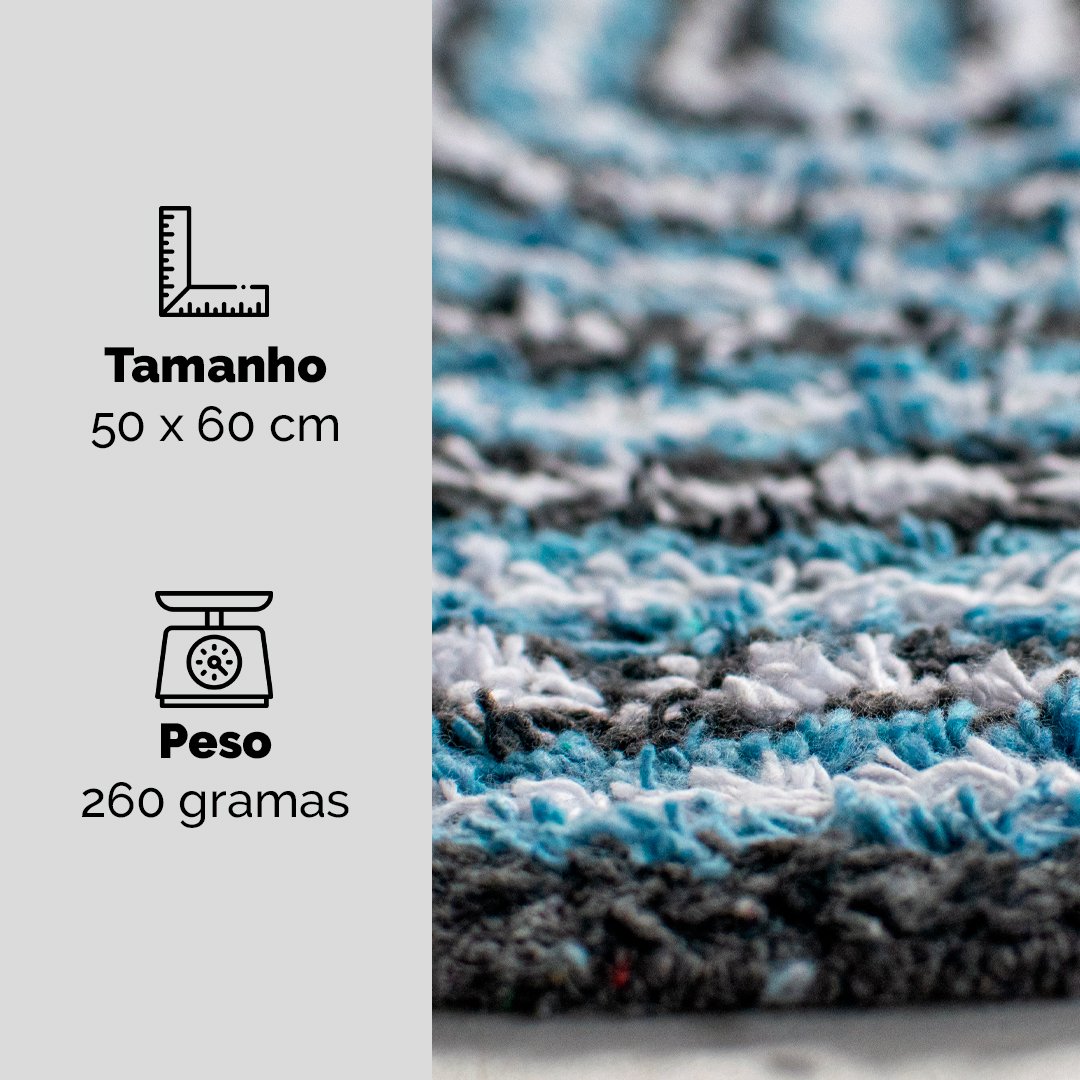 Tapete Fio Tinto - Azul-Preto